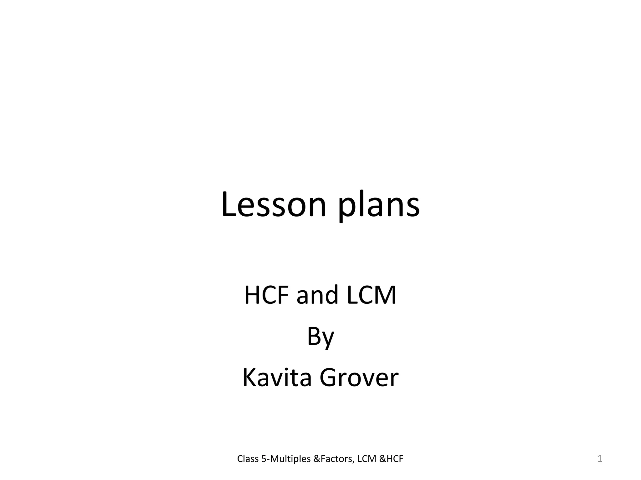 Lesson plan multiple and factors.ppt v 3 | PPT