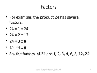 Lesson plan multiple and factors.ppt v 3 | PPT