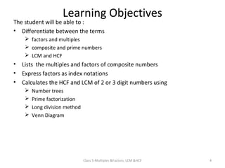 Lesson plan multiple and factors.ppt v 3 | PPT