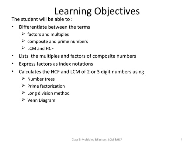 Lesson plan multiple and factors.ppt v 3 | PPT