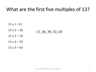 Lesson plan multiple and factors.ppt v 3 | PPT