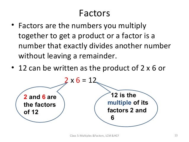 Determining Factors And Multiples Determining Factors And Multiples
