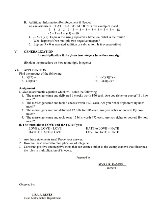 LESSON PLAN multiplication of integers.docx