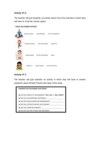 Lesson plan n° 5 - Fifth grade | DOCX | Education