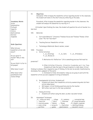Lesson plan newsletter article | DOCX