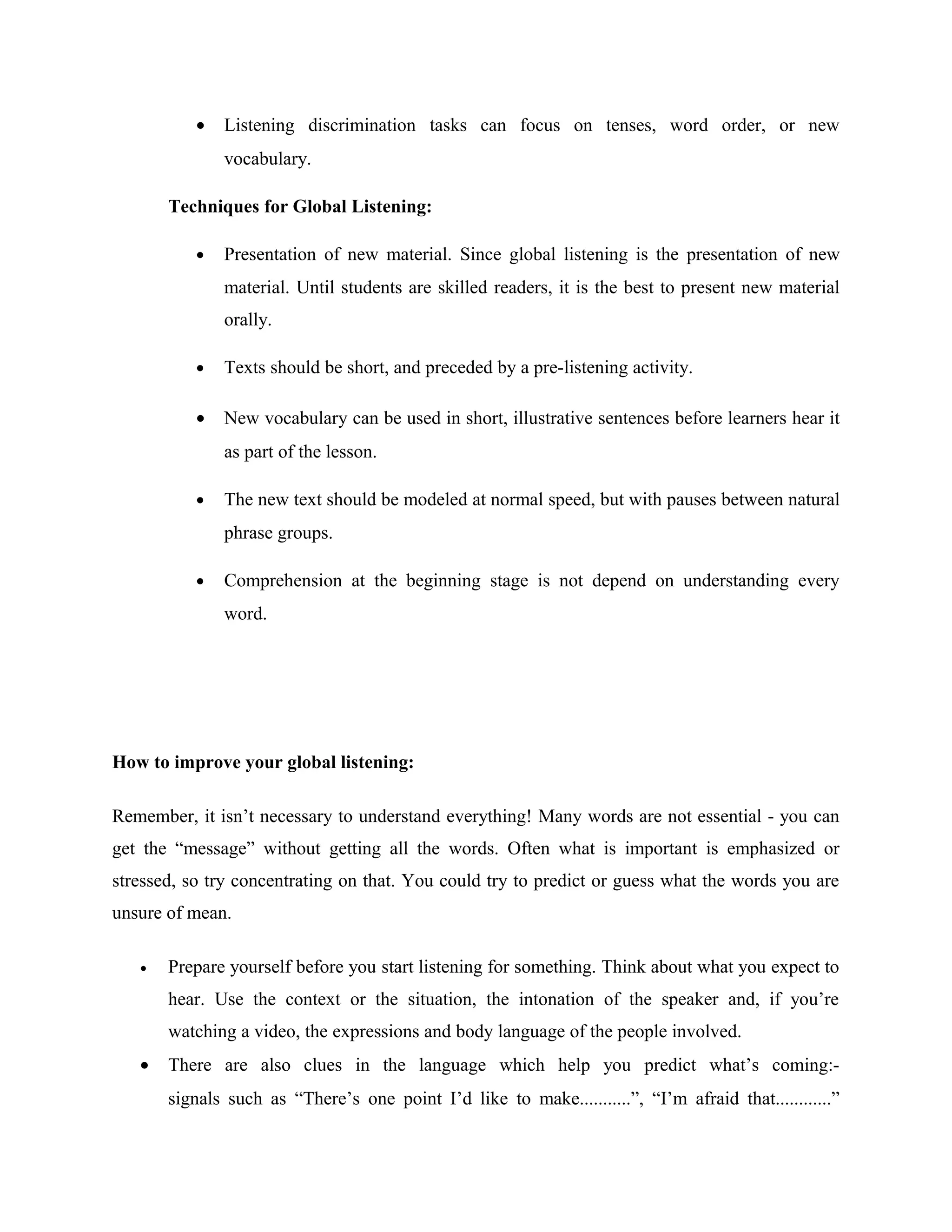 A LESSON PLAN ON LISTENING SKILLS | DOC