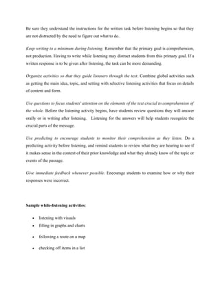 A LESSON PLAN ON LISTENING SKILLS | DOC