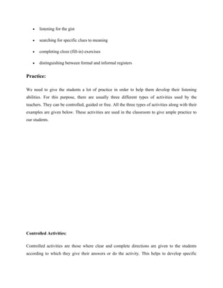 A LESSON PLAN ON LISTENING SKILLS | DOC