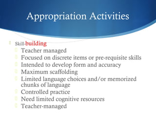 Lesson Planning in Adult ESL - Types of Learning Activities | PPT