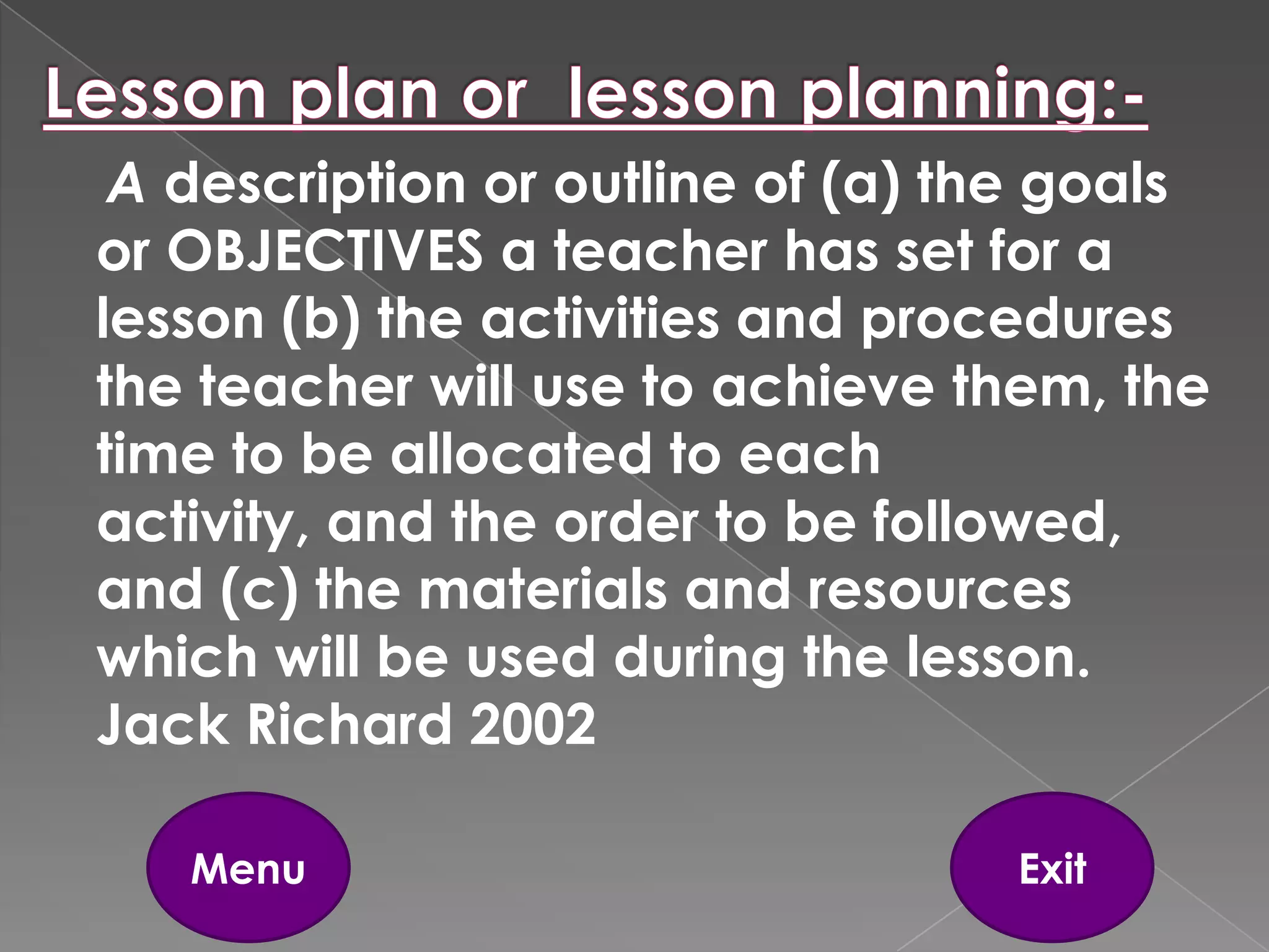 Lesson planning | PPTX