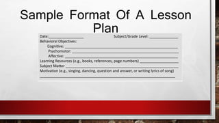 Lesson planning | PPTX