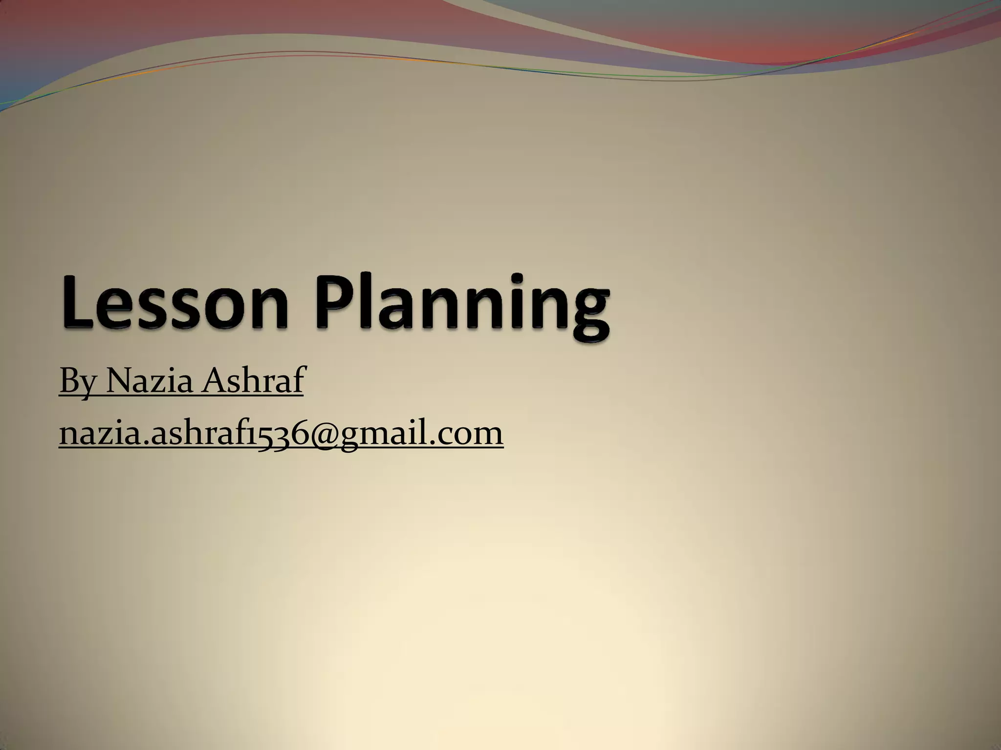 Lesson planning | PDF