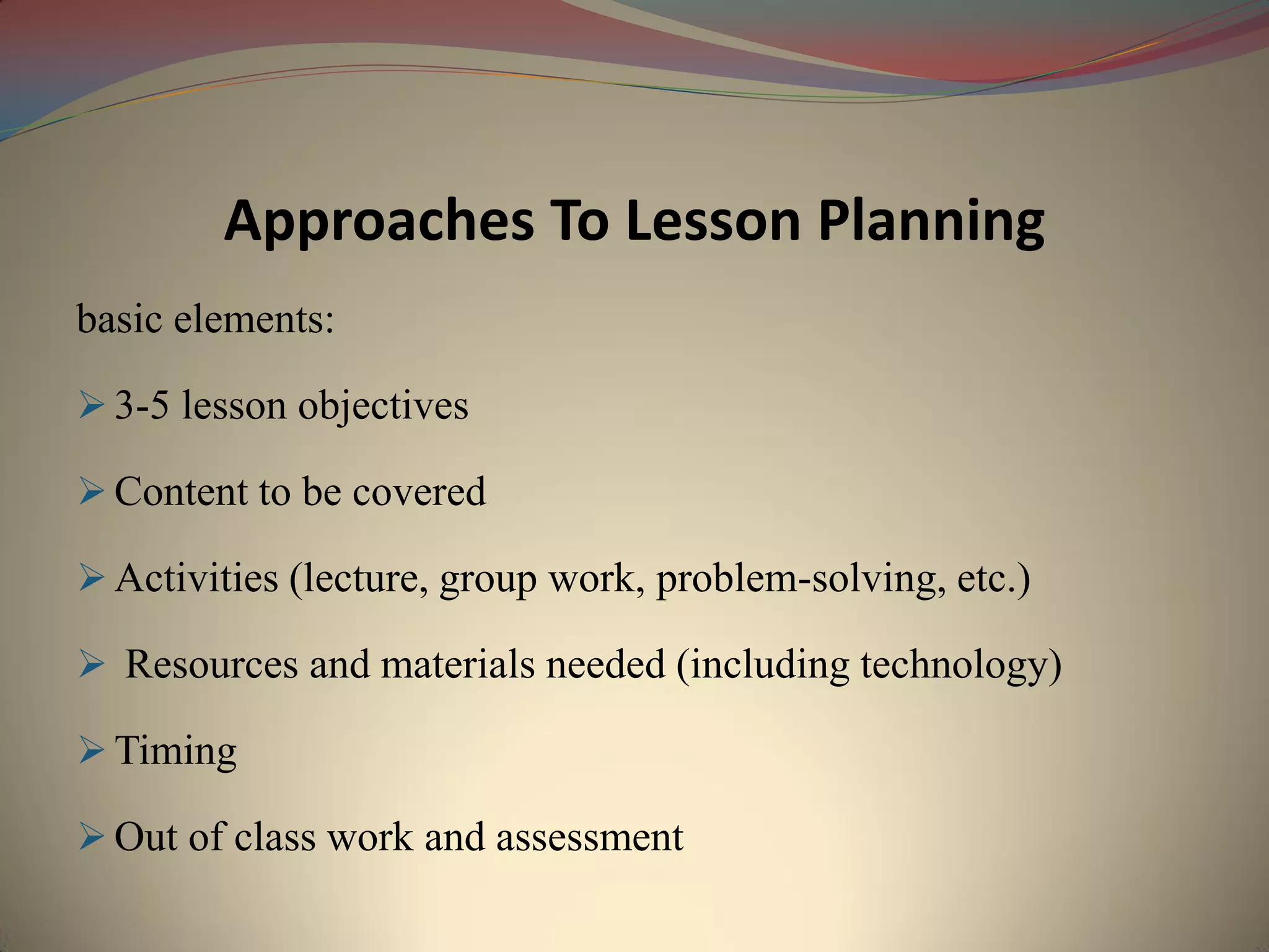 Lesson planning | PDF