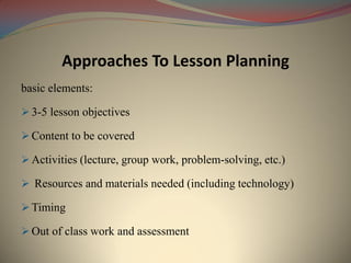 Lesson planning | PDF