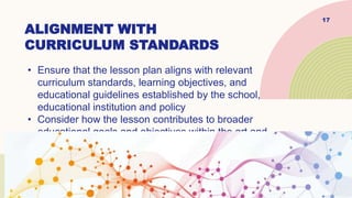 Lesson Planning for teaching art education at Secondary level. | PPTX