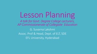 Lesson planning apcce1 | PPT