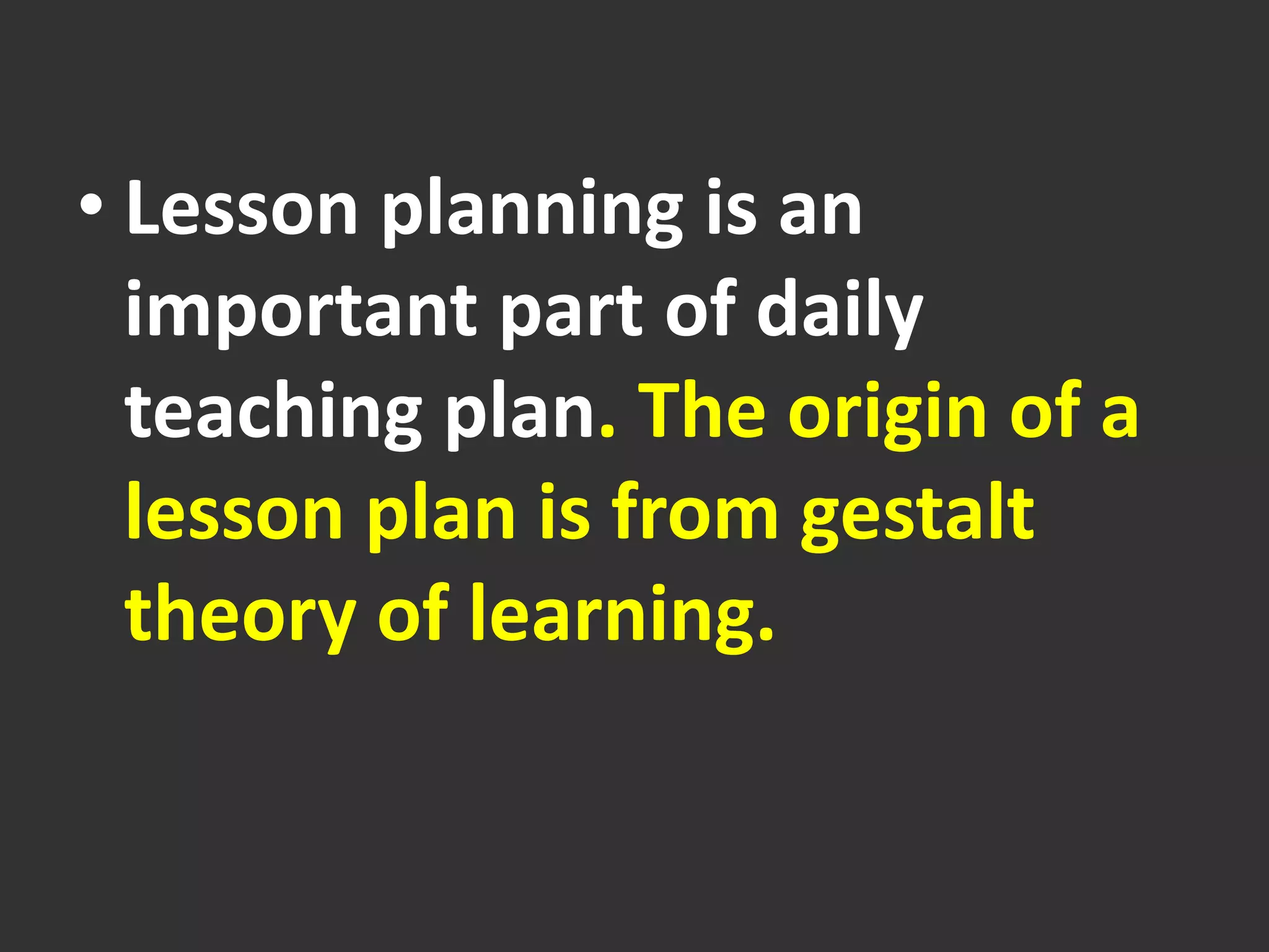 INTRODUCTION TO LESSON PLANNING | PPTX