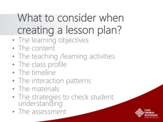 Lesson planning synchronous meeting 2 | PPTX