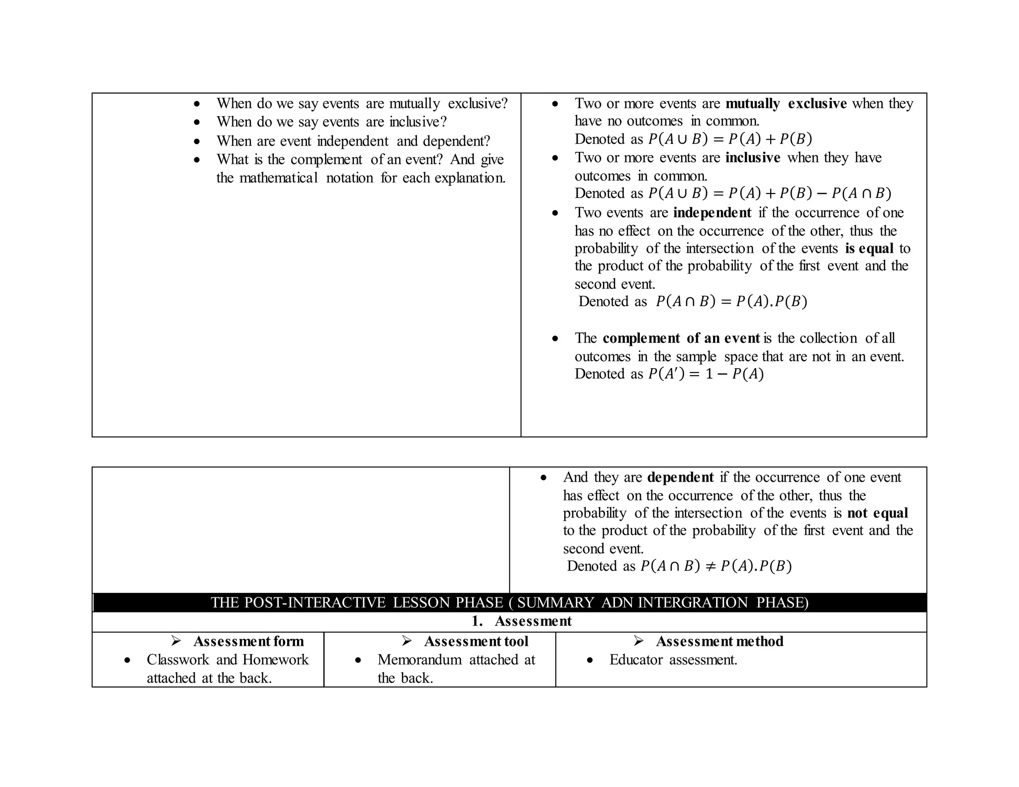 Lesson planning 4 | DOCX
