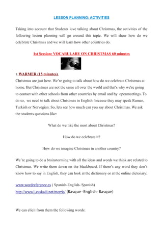 Lesson planning christmas | PDF