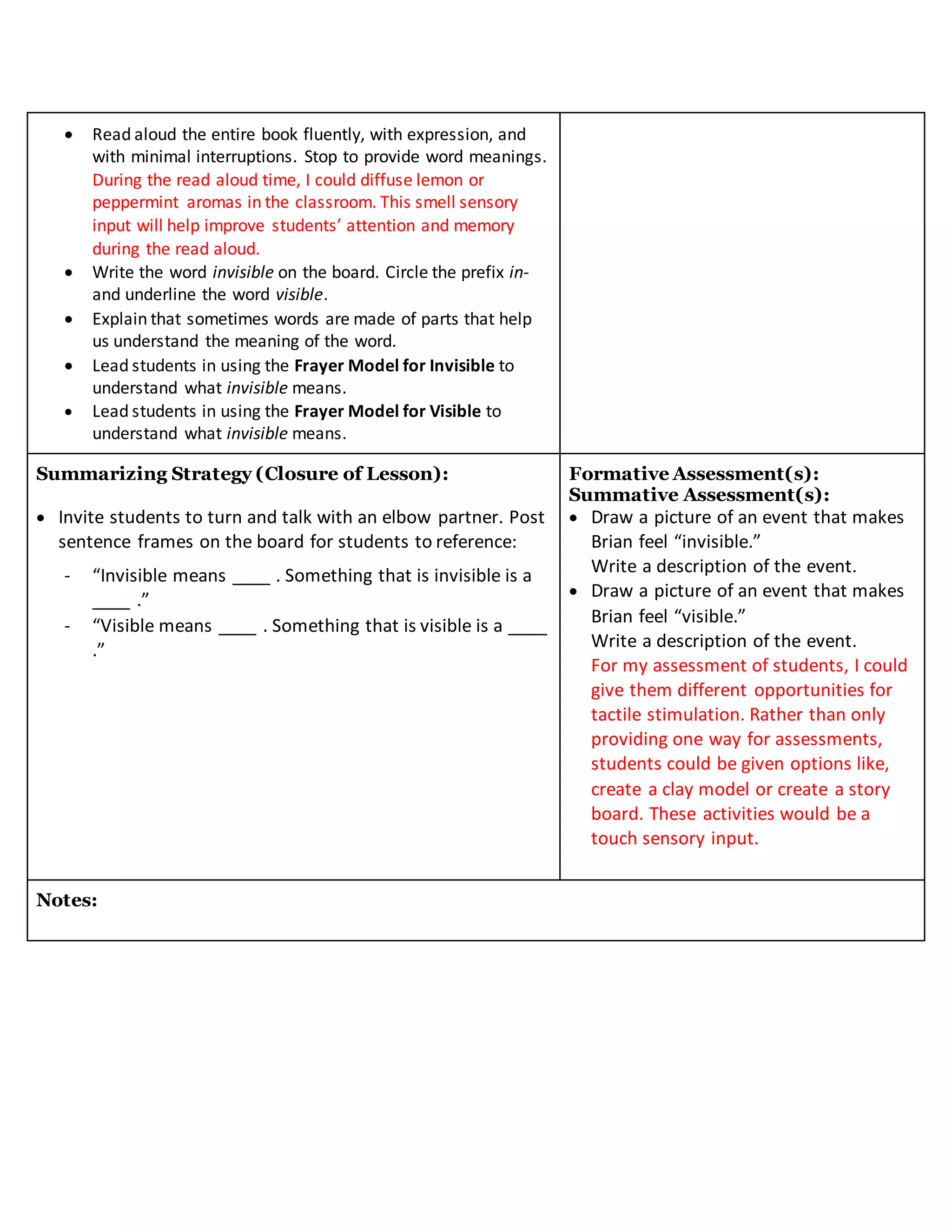 Lesson planning evaluation | DOCX