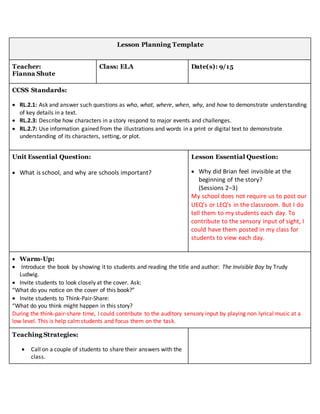 Lesson planning evaluation | DOCX