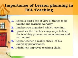 Lesson planning For Effective Teaching, Teacher Guide | PPTX