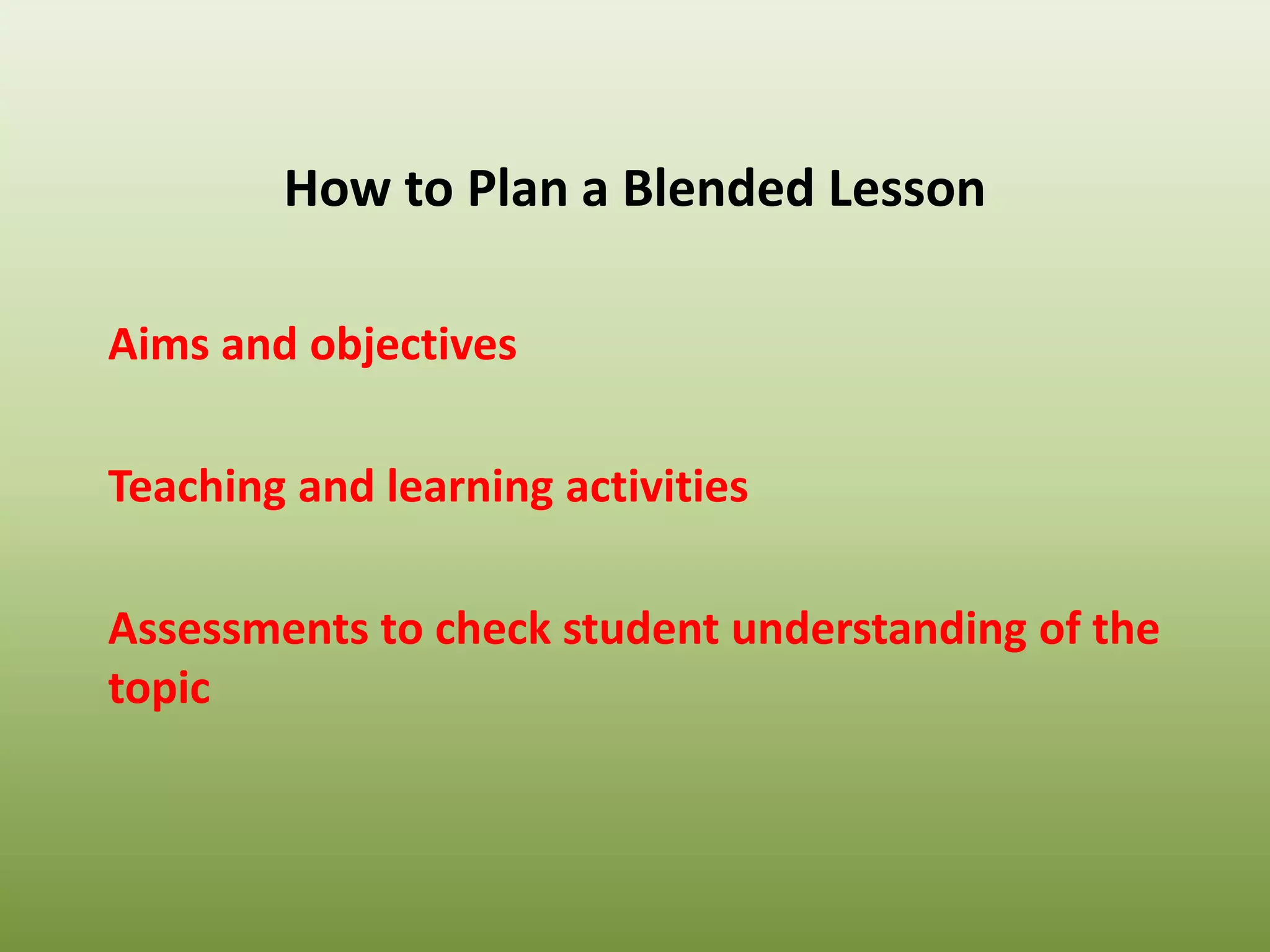Lesson planning for blended Learning | PPTX