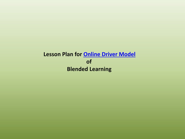 Lesson planning for blended Learning | PPT