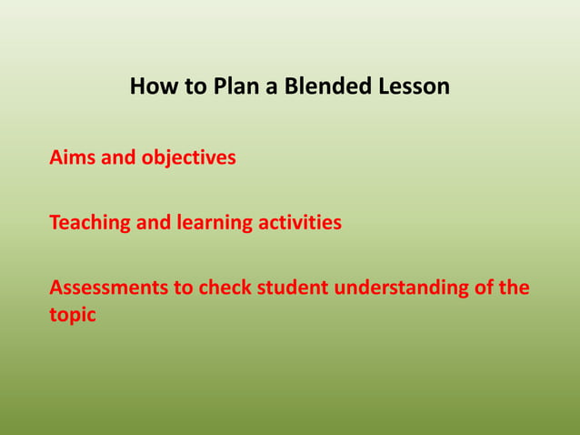 Lesson planning for blended Learning | PPT