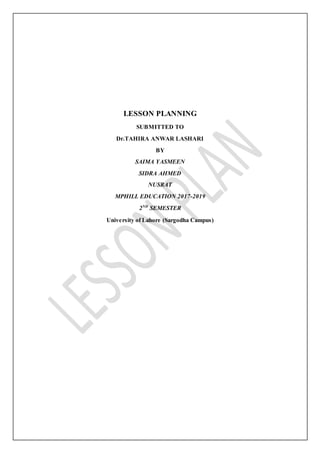 Lesson planning motivation | DOCX