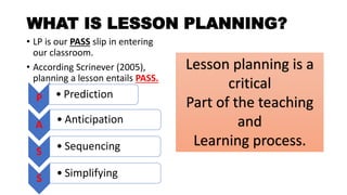LESSON PLANNING lecture PRESENTATION.pptx | Educational Assessment ...