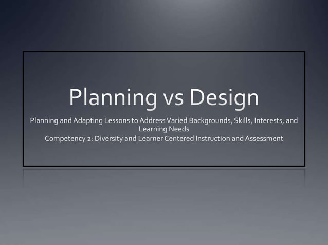 Lesson planning vs design | PPTX