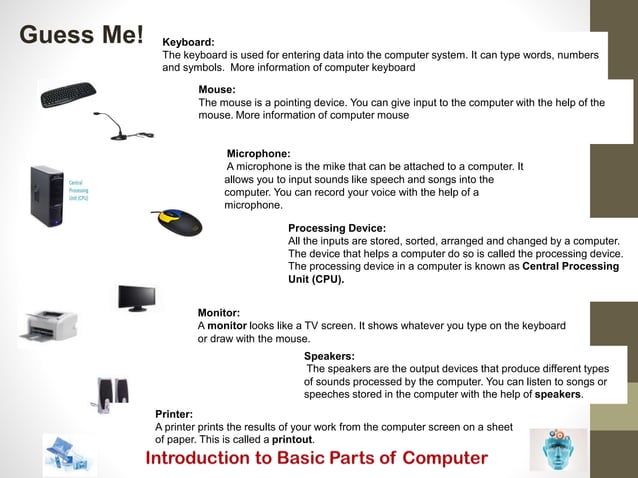 introduction to Basic parts of the computer | PPTX