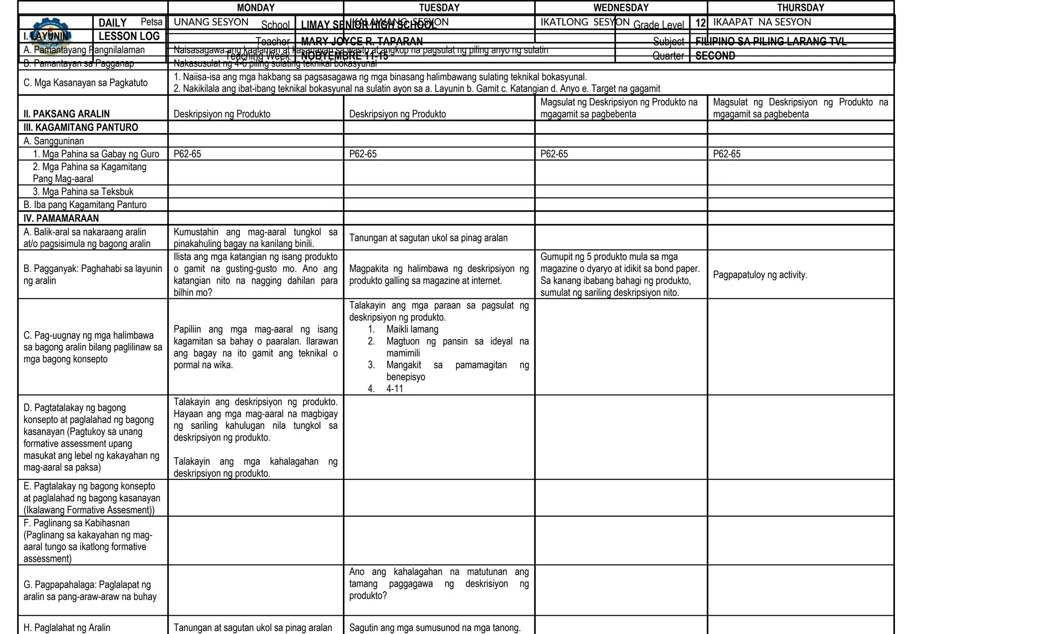 MIL LESSON PLAN WEEK 2 LSHS GRADE 12 HUMSS STUDENTS | PPT