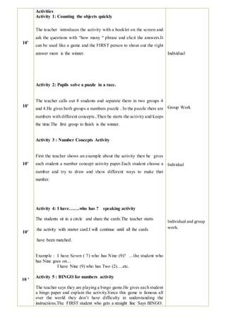 Lesson plan numbers 1 mert | DOCX