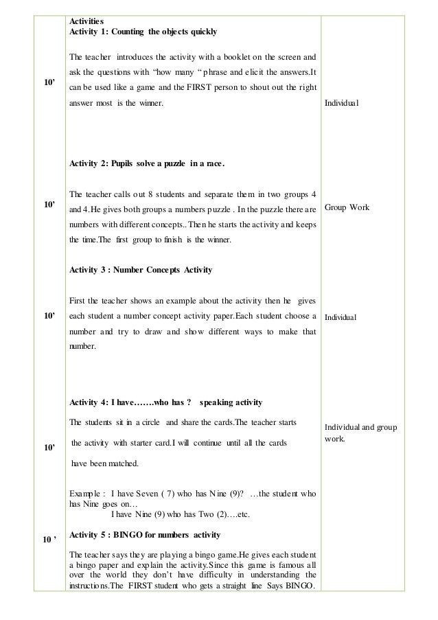 Lesson plan numbers 1 mert