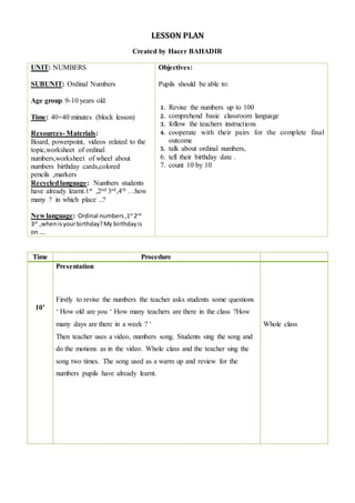 Lesson plan numbers 3 4- | DOCX