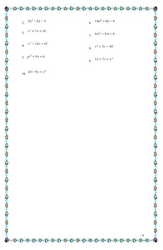 Lesson plan of algebraic factorization | DOC