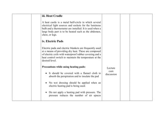 Lesson Plan OF BSc 1 st sem Cold & Hot Application | PDF