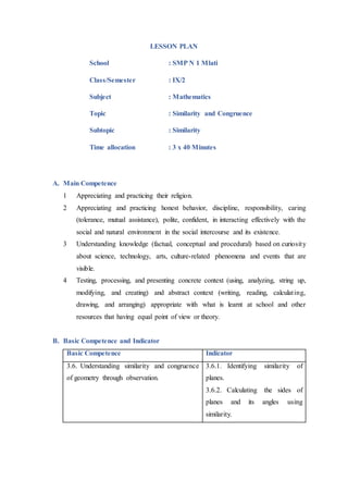Lesson plan of similarity | PDF