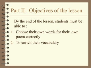 Lesson plan of teaching poetry | PPTX