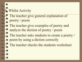Lesson plan of teaching poetry | PPTX