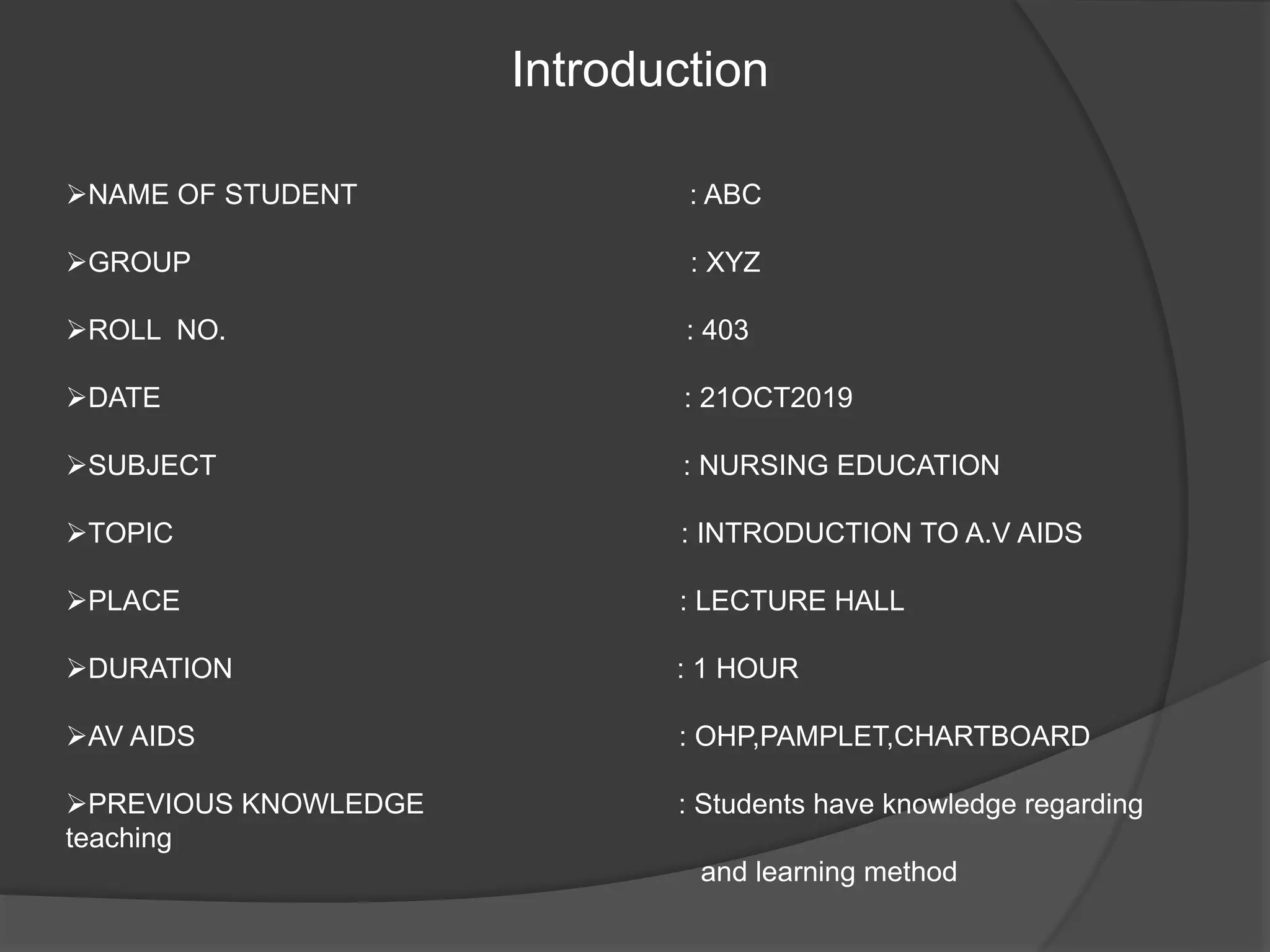 Lesson plan on av aids | PPTX