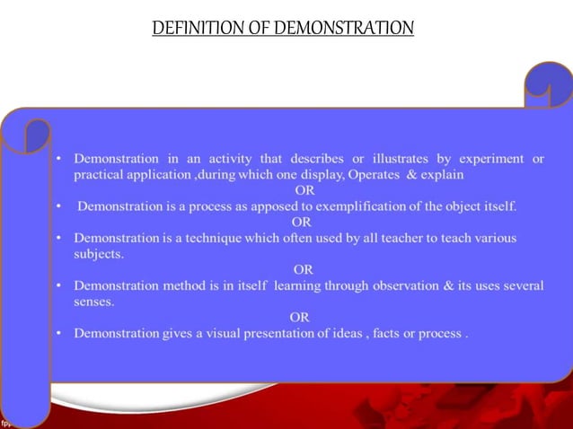 DEMONSTRATION A TEACHING METHOD | PPTX