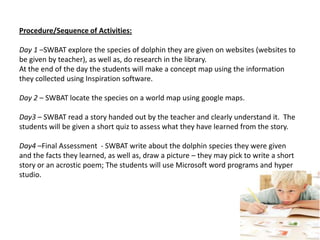 Lesson plan on dolphins | PPTX | Technology & Computing