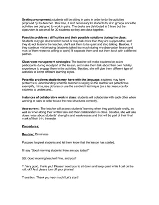 Lesson plan one | DOCX | Homework and Study | Education