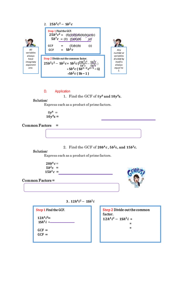 Lesson plan on factoring polynomial with common monomial factor | DOCX ...