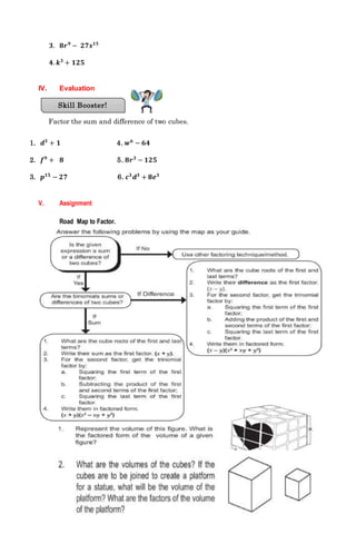 Factoring The Sum and Difference of Two Cubes | PDF