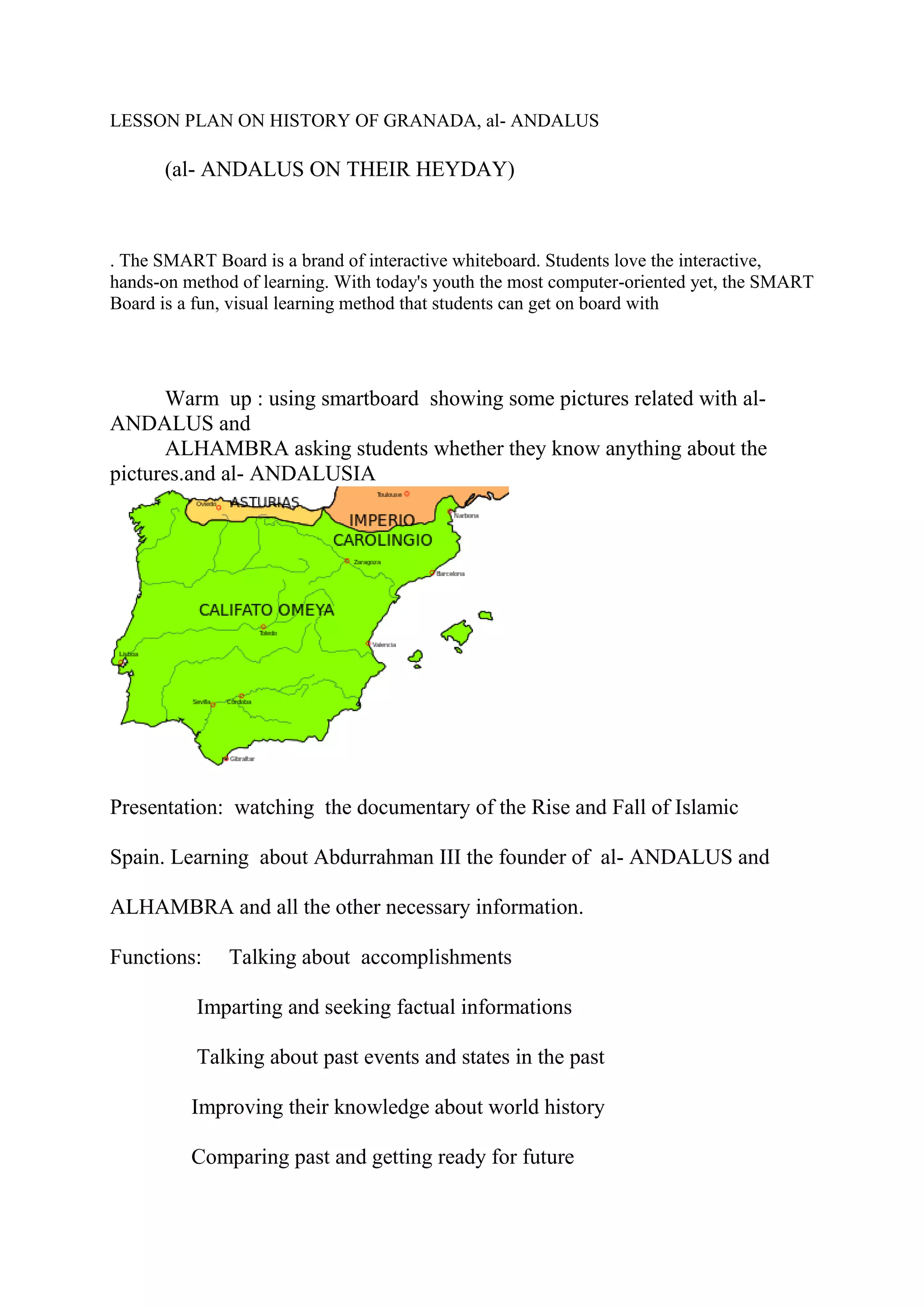 Lesson plan on history of granada | PDF